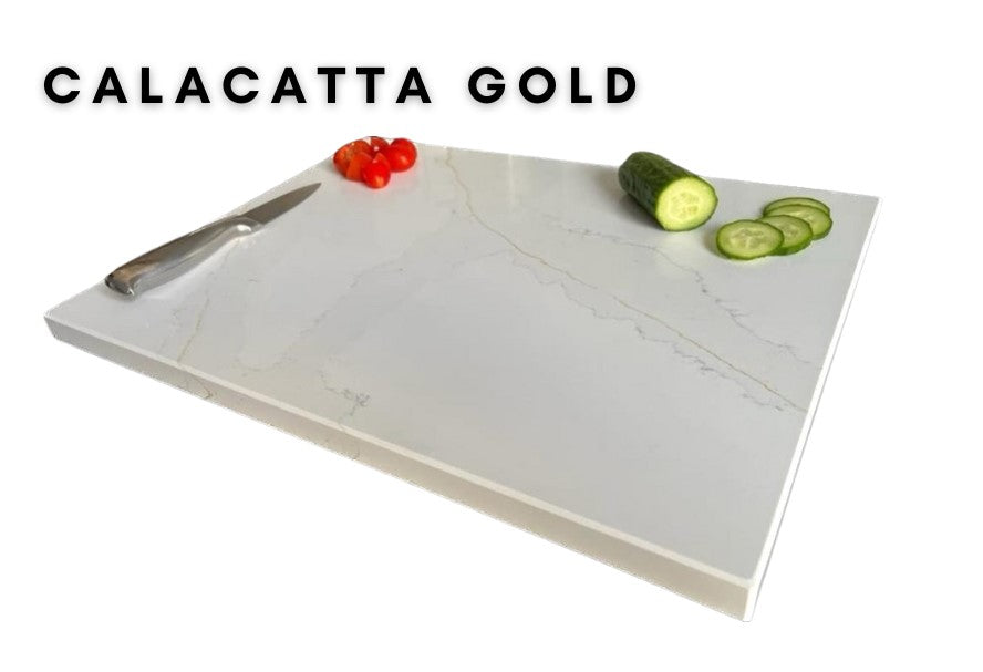 Calacatta Gold Quartz Stone Chopping Board – Luxury Quartz Cutz